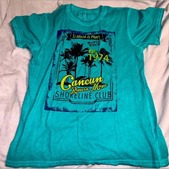 pier 27 | Tops | Pier 27 Cancun Riviera Maya Shoreline Club Teal Tshirt ...